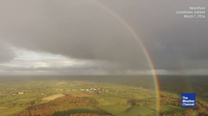 Incredibly rare 360º rainbow captured in Ireland using a drone