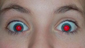This is what causes red-eye in photographs