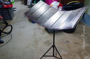 Make your own eyelighter on a budget by using a reflective window visor ...