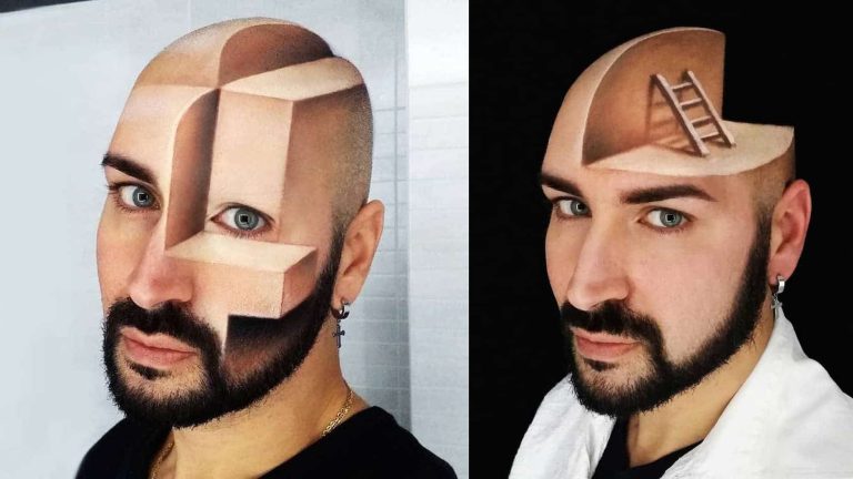 This artist transforms his face into stunning 3D optical illusions ...