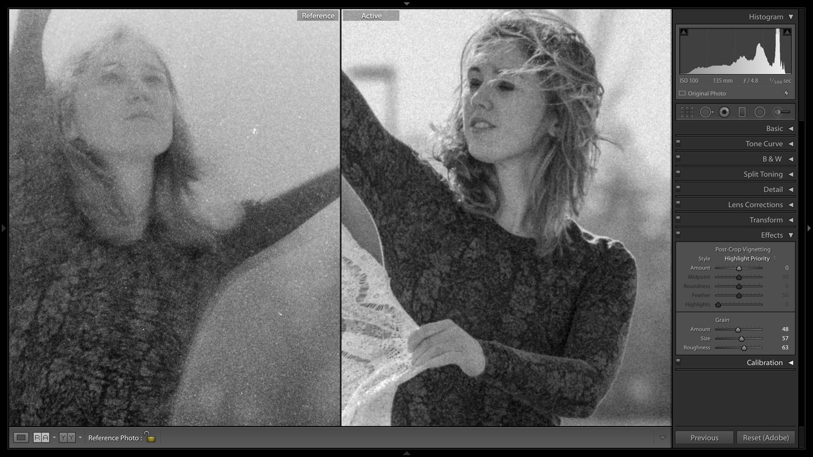 Comparing Real film grain to Adobe Lightroom film grain