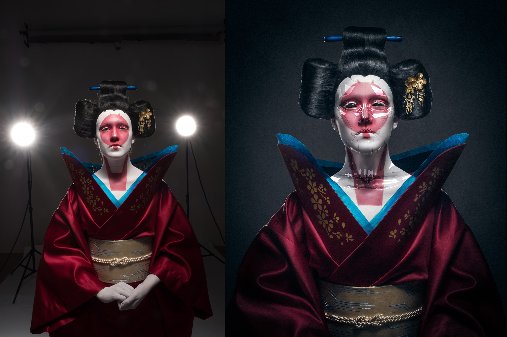 What my digital art looks like before and after editing