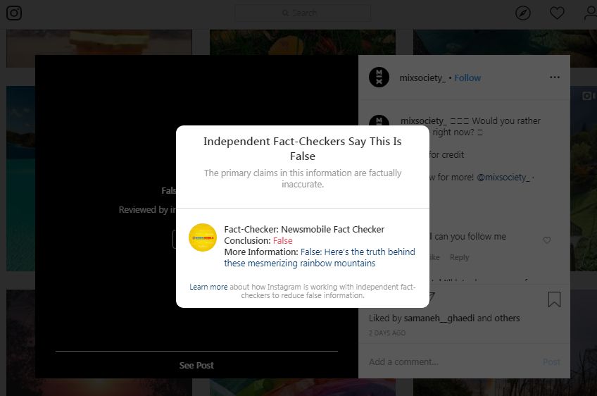 Instagram now hides photoshopped images, flags them as "false information"