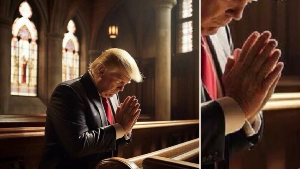 Praying for miracles? Trump shares a six-fingered AI image of himself ...